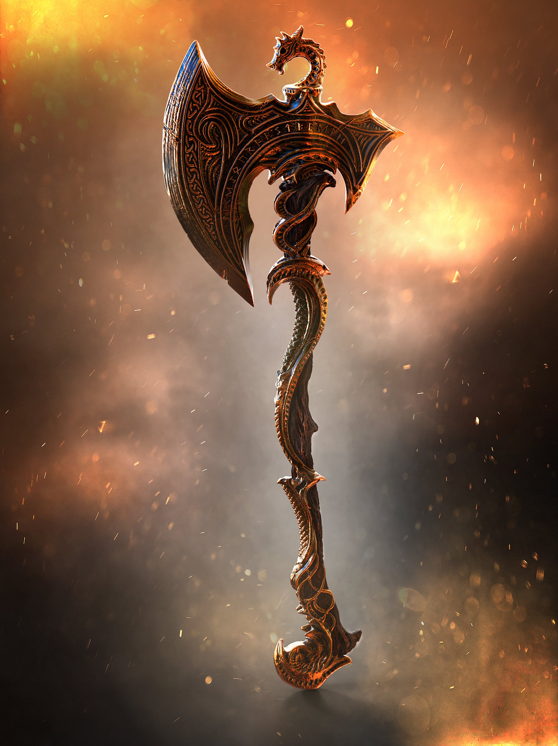 Fire Axe Fantasy Art